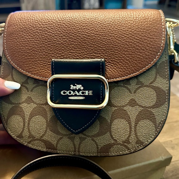 Coach | Bags | Coach Morgan Saddle Bag In Colorblock Signature Canvas ...
